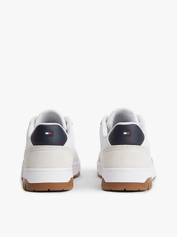 Tommy Hilfiger Mixed Texture Leather Basketball Trainers