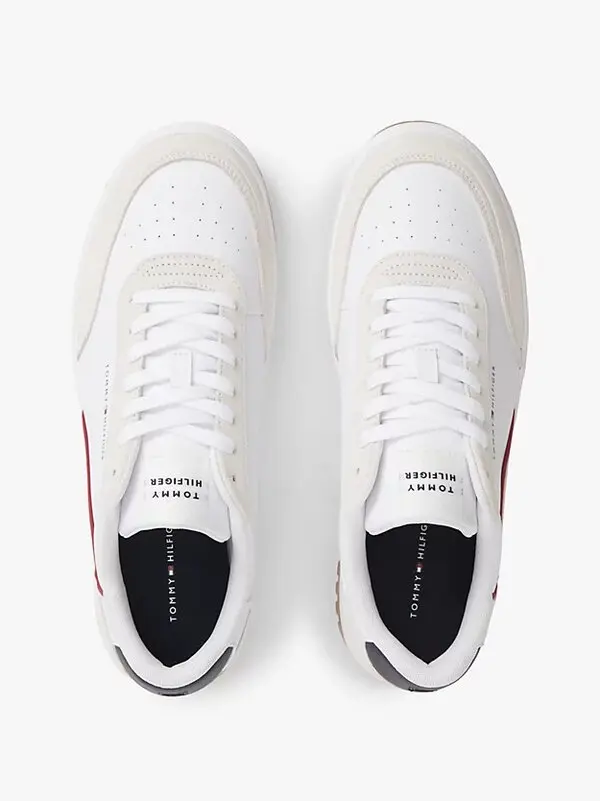 Tommy Hilfiger Mixed Texture Leather Basketball Trainers