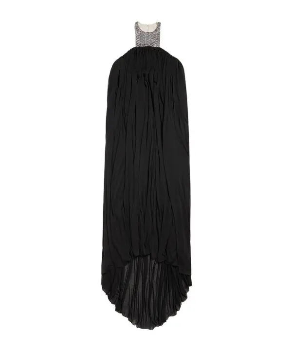 Balenciaga Embroidered Maxi Dress - Black