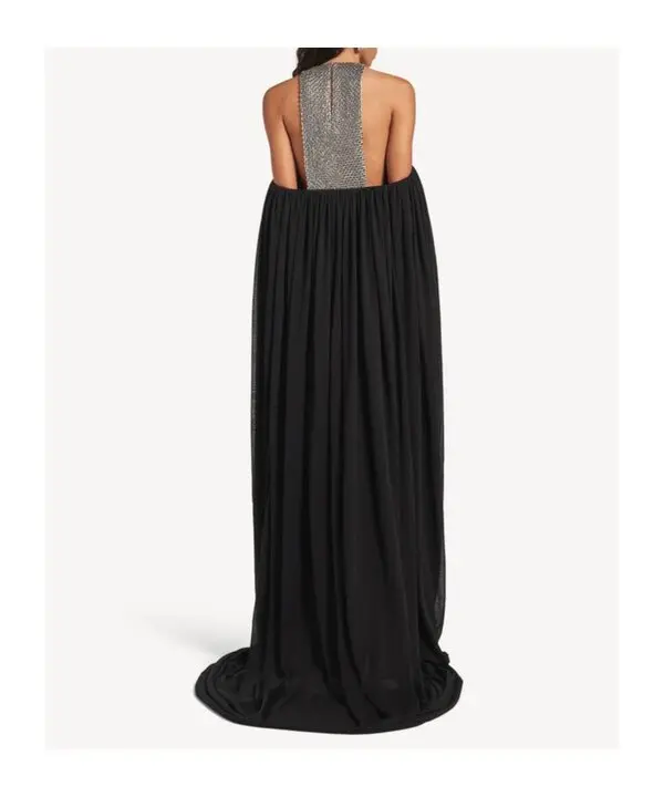 Balenciaga Embroidered Cape-effect Maxi Dress