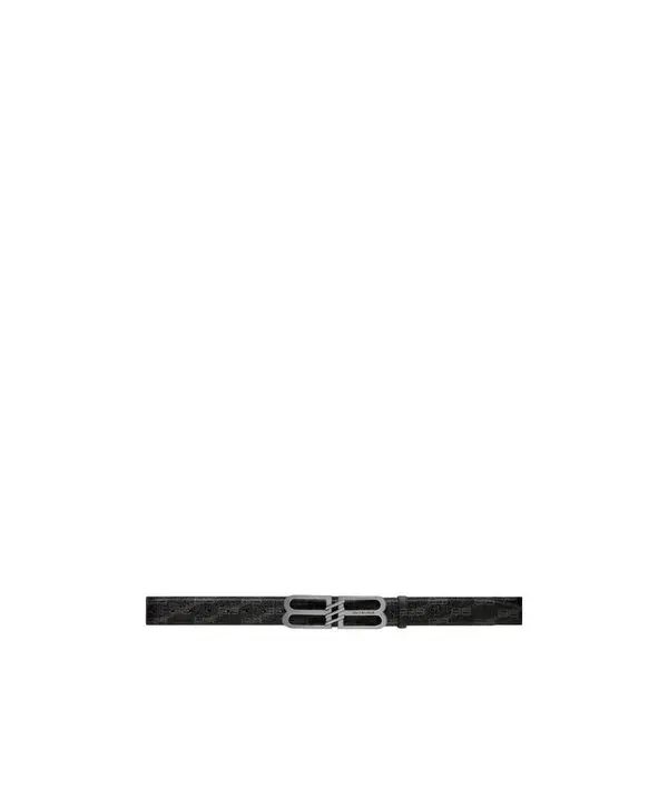 Balenciaga Bb Signature Belt Bb Monogram Coated Canvas - Black