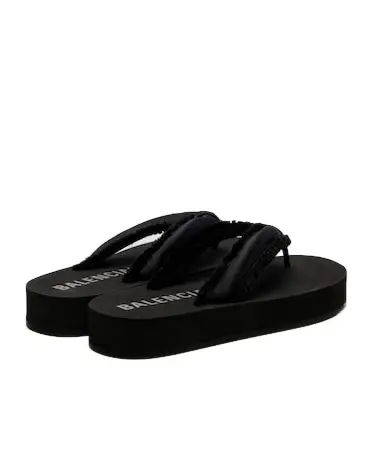 Balenciaga Satin Platform Thong Sandals