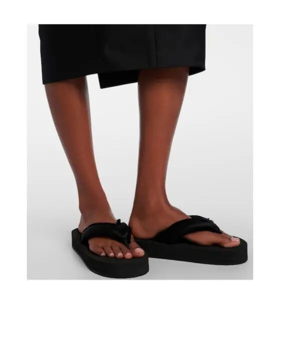Balenciaga Satin Platform Thong Sandals