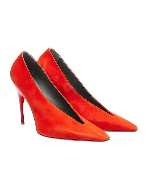 Balenciaga Suede Pumps - Red