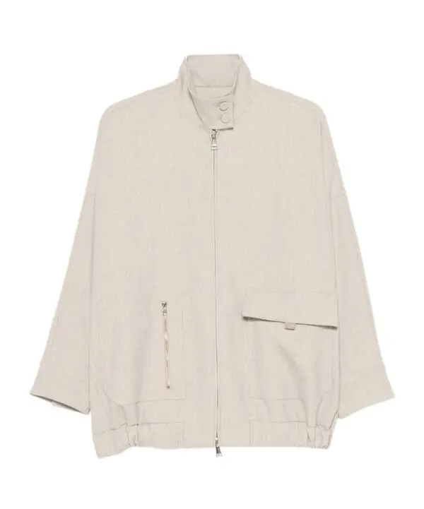 Fabiana Filippi Zipper Casual Jacket - Neutrals