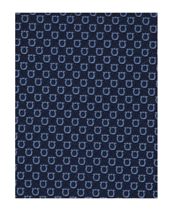 FERRAGAMO Micro Gancini Print Silk Jacquard Tie