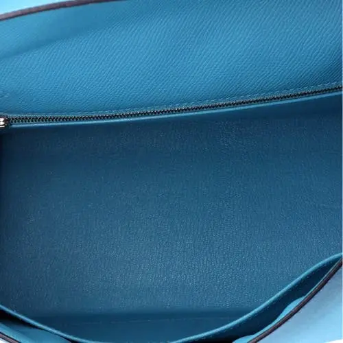 Hermès Kelly Handbag Epsom With Palladium Hardware 28 - Blue