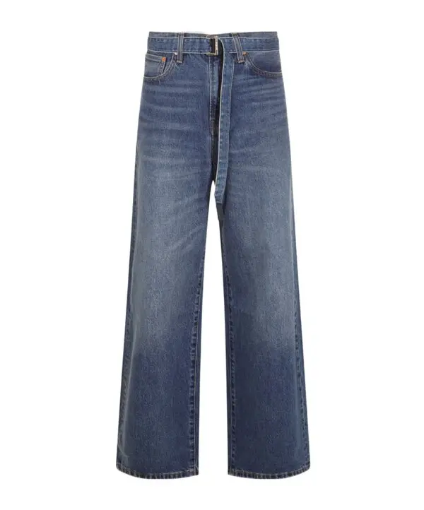Sacai Logo Patch Wide-leg Jeans