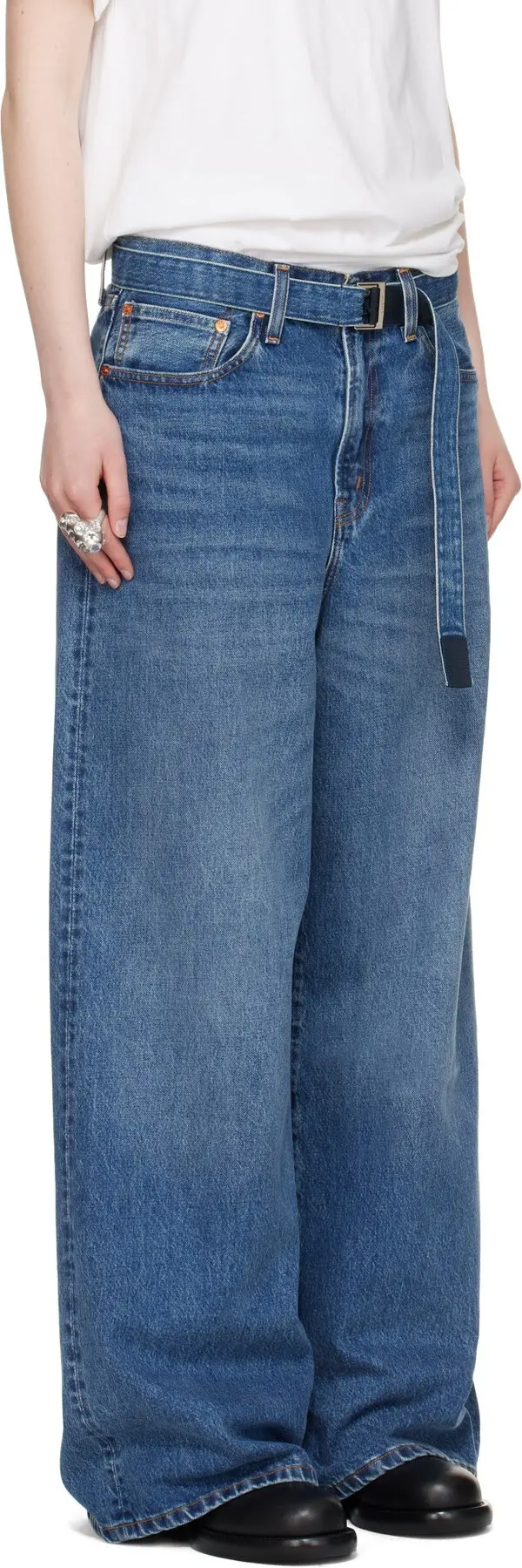 Sacai Logo Patch Wide-leg Jeans