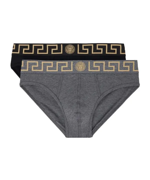 Versace Greca-detailed Pack Of Two Boxer Briefs