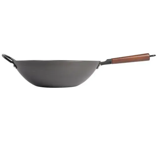 BABISH Pre-seasoned Carbon Steel Flat Bottom Wok