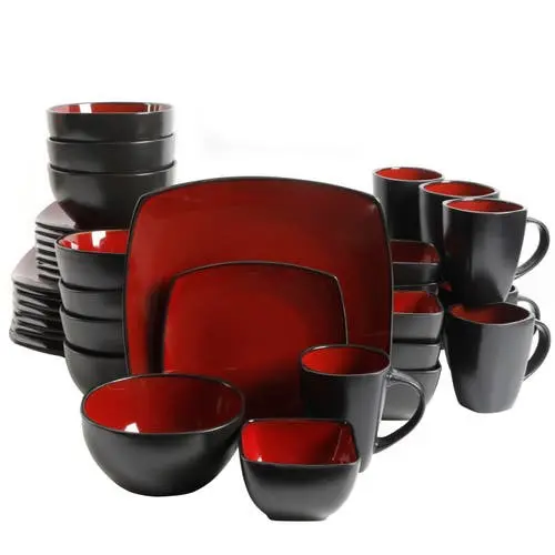GIBSON ELITE Soho Lounge Square 40-piece Stoneware Dinnerware Set