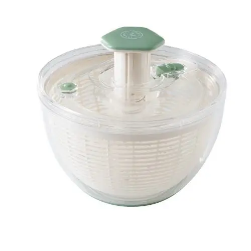 MARTHA STEWART Gulfwind Salad Spinner With Washing Bowl And Strainer Basket - White