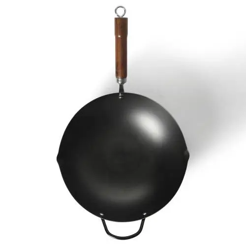 MARTHA STEWART Chisholm 13.5-inch Carbon Steel Nonstick Flat Bottom Wok