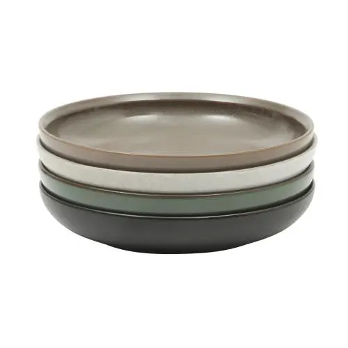 GIBSON ELITE Beckett 4-piece Stoneware Shallow Pasta Bowls Set - Multicolors