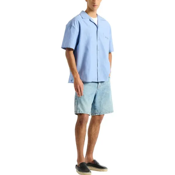 Balmain Vintage Shirt In Herringbone Poplin - Blue