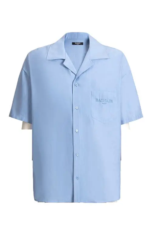 Balmain Vintage Shirt In Herringbone Poplin