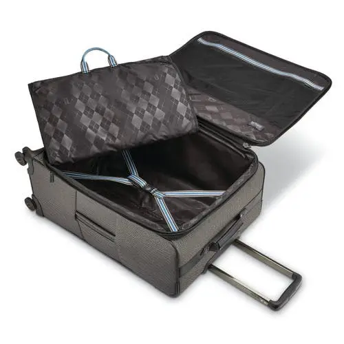 HARTMANN Herringbone Deluxe Journey Expandable 26" Medium Checked Spinner Luggage - Black Herringbone