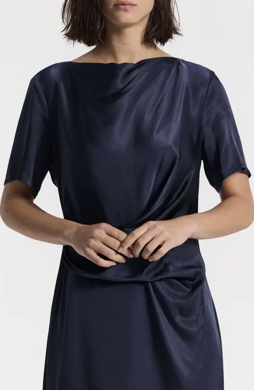 Ronen Chen Sculpted Twist Waist Midi Dress
