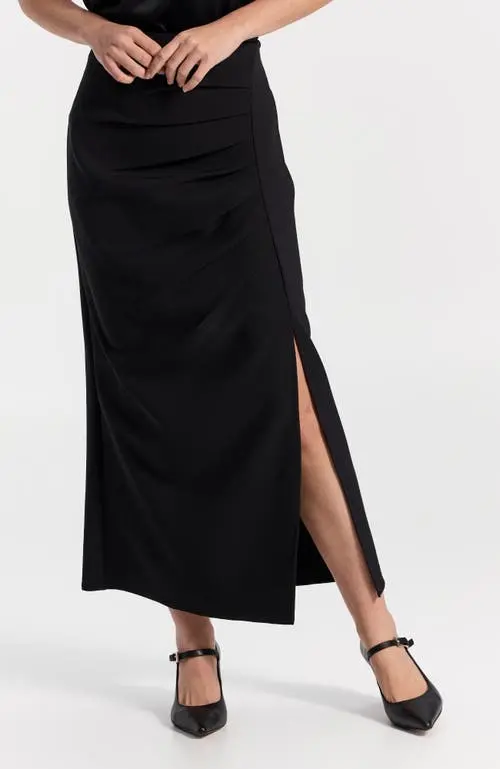 Ronen Chen Midi Skirt With A Slit - Black