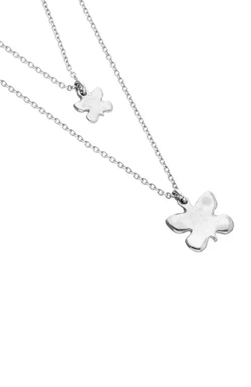 UNODE50 Double Butterfly & Pearl Necklace