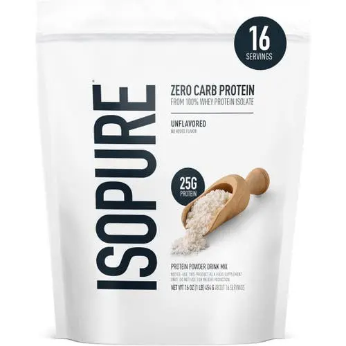 ISOPURE Zero Carb 100% Whey Protein Isolate Powder, Unflavored, 25g Protein