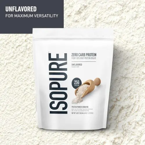 ISOPURE Zero Carb 100% Whey Protein Isolate Powder, Unflavored, 25g Protein