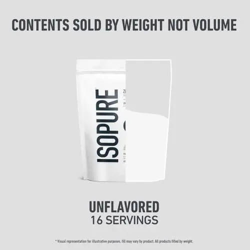 ISOPURE Zero Carb 100% Whey Protein Isolate Powder, Unflavored, 25g Protein