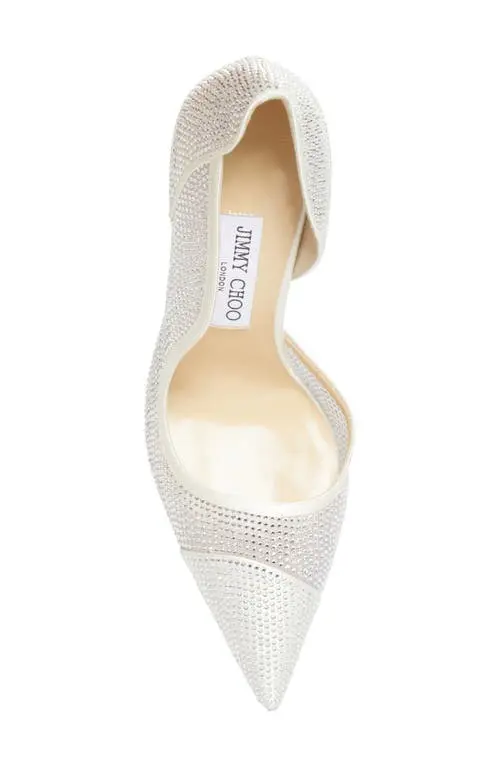 JIMMY CHOO Brigitte Crystal Embellished Half D'orsay Pump