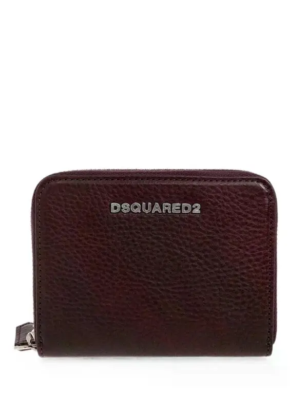 Dsquared2 Logo-plaque Pebbled-leather Wallet - Brown