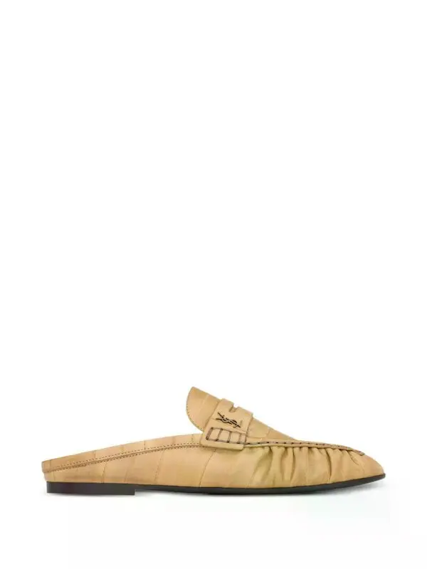 Saint Laurent Plaque Ruched Loafers