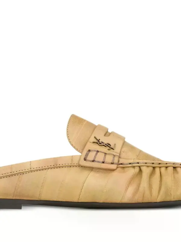 Saint Laurent Plaque Ruched Loafers
