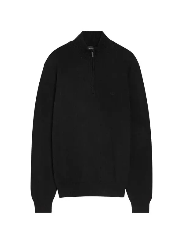 Emporio Armani Half-zip Embroidered Logo Sweater