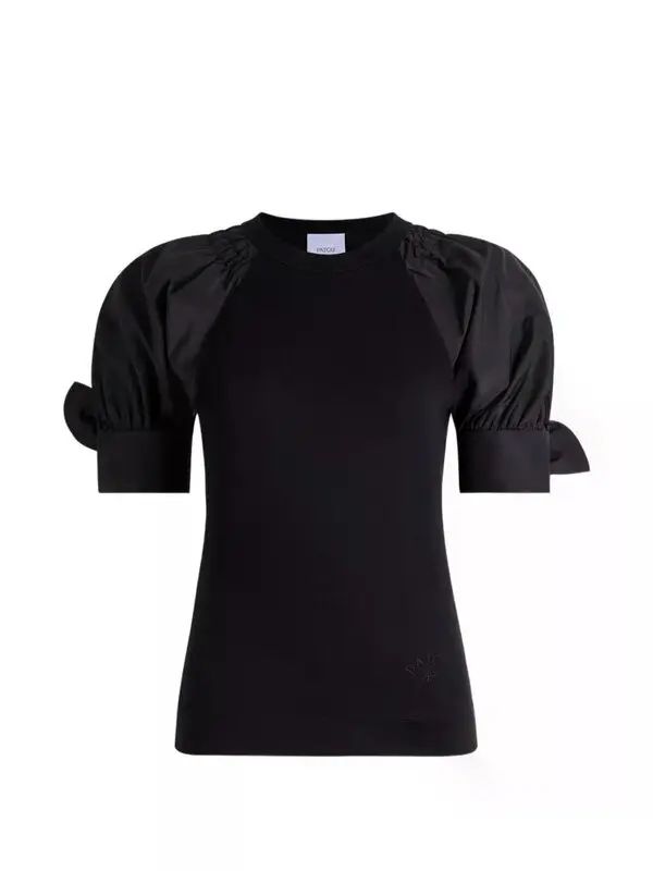 PATOU Tie-detail Puff Sleeve T-shirt - Black