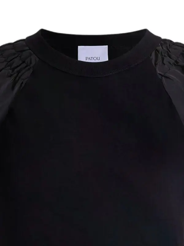 PATOU Tie-detail Puff Sleeve T-shirt - Black