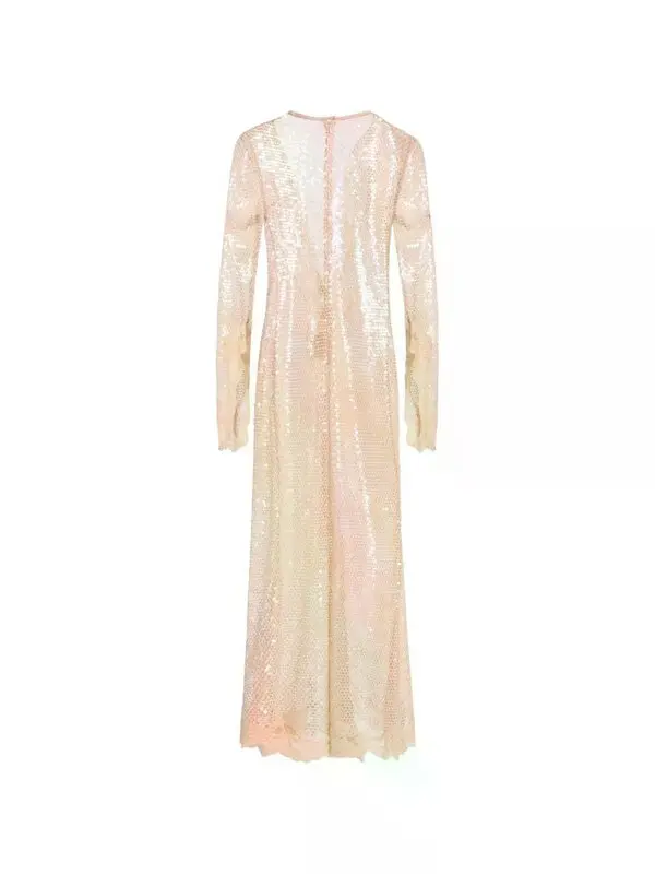 Elie Saab Sequin-embellished Lace-trim Midi Dress
