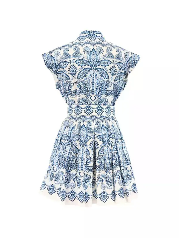 Cara Cara Octavia Paisley-print Belted Mini Dress