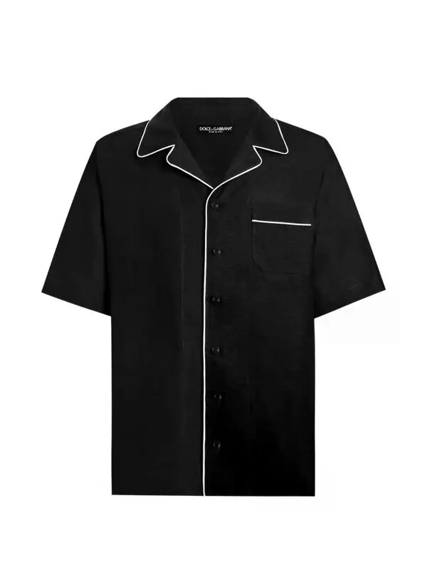 Dolce & Gabbana Piping-detail Chest-pocket Shirt - Black