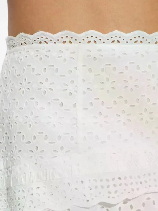 Ulla Johnson Violetta Broderie Anglaise Ruffled Midi Skirt - White
