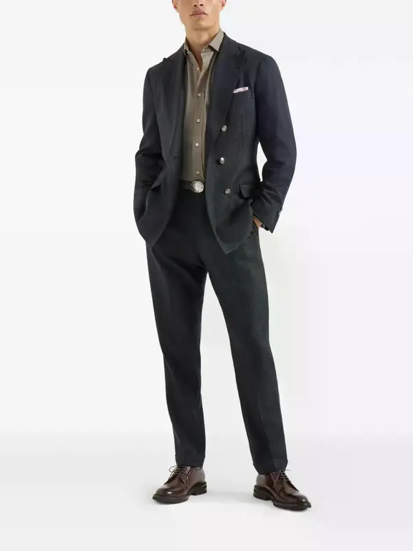 Brunello Cucinelli Garment-dyed Twill Shirt With Spread Collar