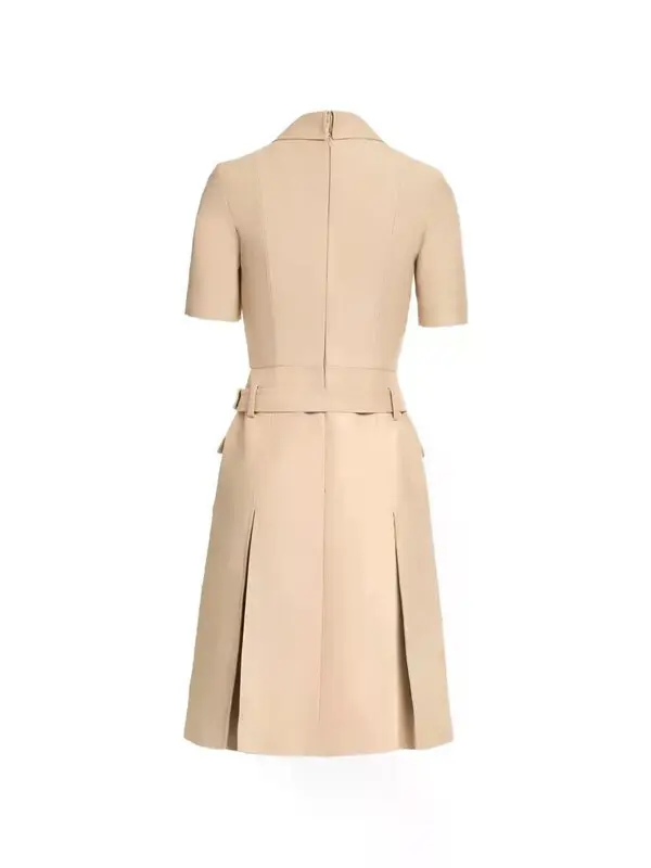 Elie Saab Belted Pleated Day Dress