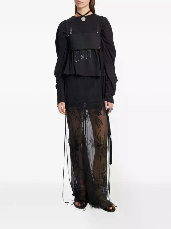 ANN DEMEULEMEESTER Embroidered Crepon Skirt