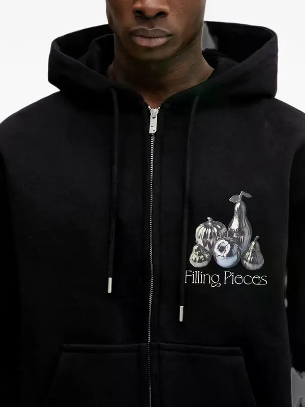 Filling Pieces Graphic Print Zip-up Hoodie