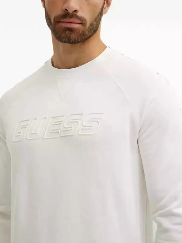 Guess Logo-embossed Raglan-sleeve Sweatshirt