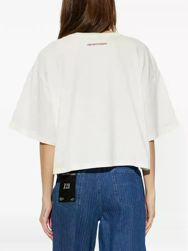 Emporio Armani Cotton Logo Print T-shirt - White