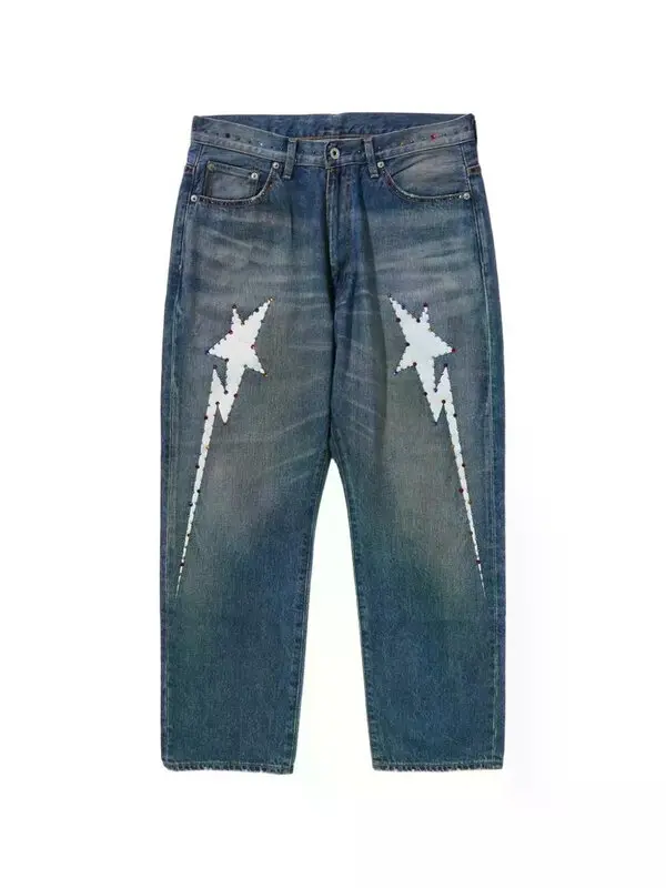 A BATHING APE Crystal-embellished Jeans