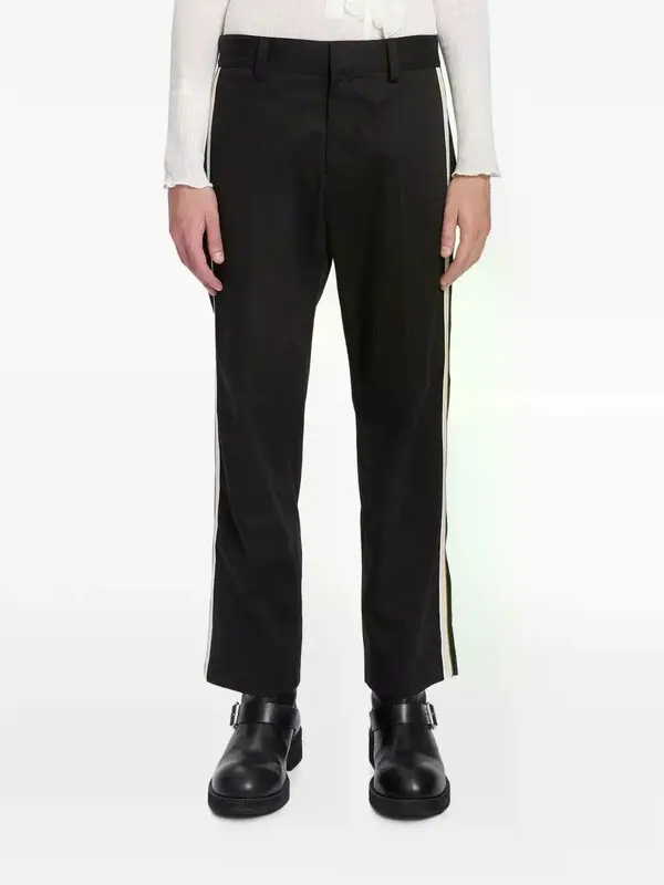 ANN DEMEULEMEESTER Cotton Twill Side Stripe Trousers