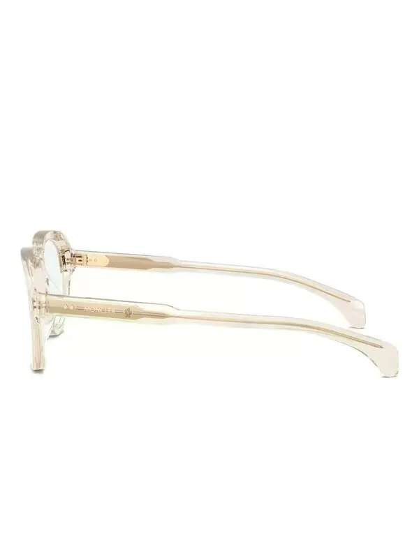 Moncler Transparent Acetate Geometric Frame Eyeglasses