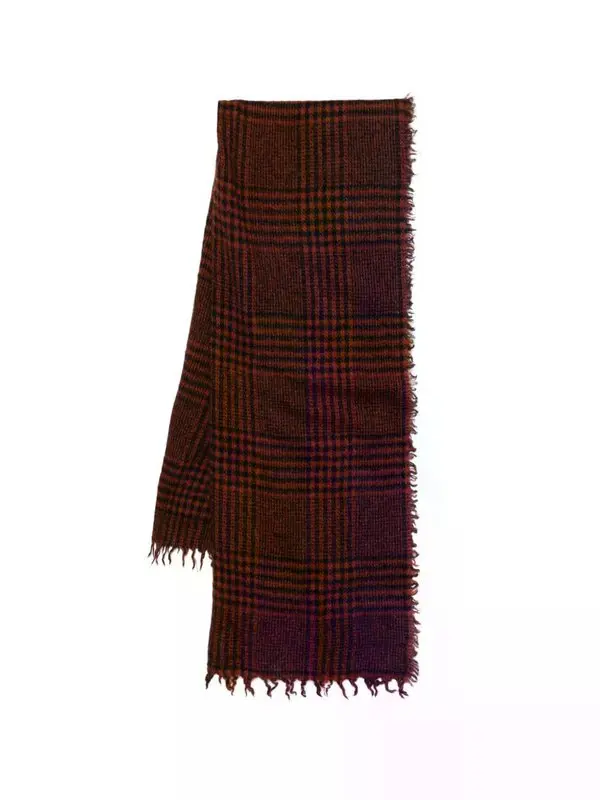 Faliero Sarti Principe Checked Fringed Scarf - Brown