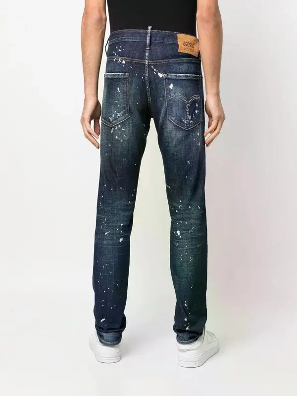 Dsquared2 Distressed Effect Straight Leg Jeans - Blue
